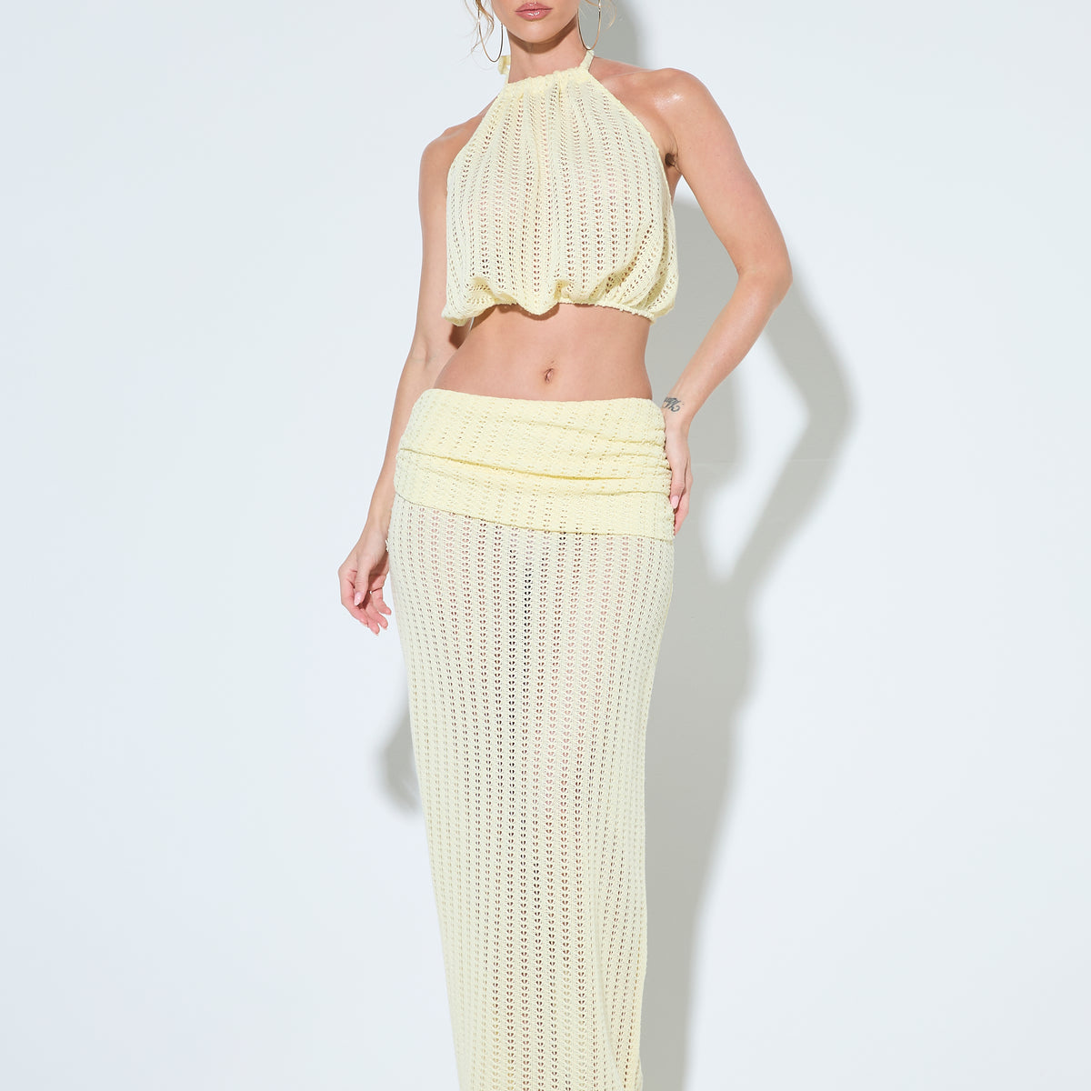SEREN Lemon Knit Halter Top & Skirt Co Ord – Noughts & Kisses