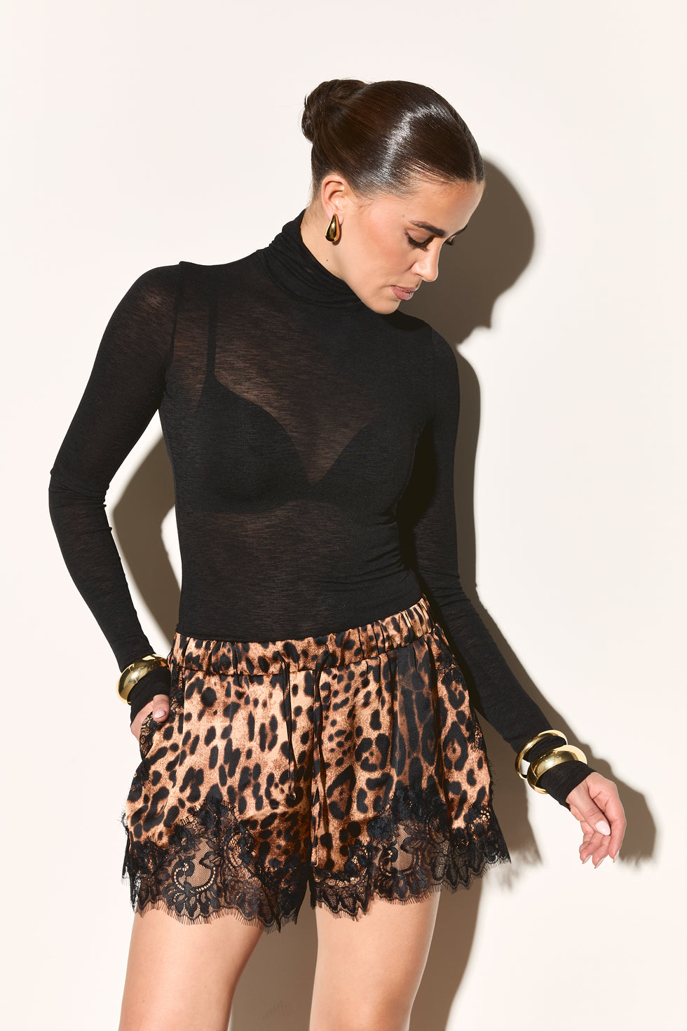 LEOLA Leopard Print Lace Shorts – Noughts & Kisses