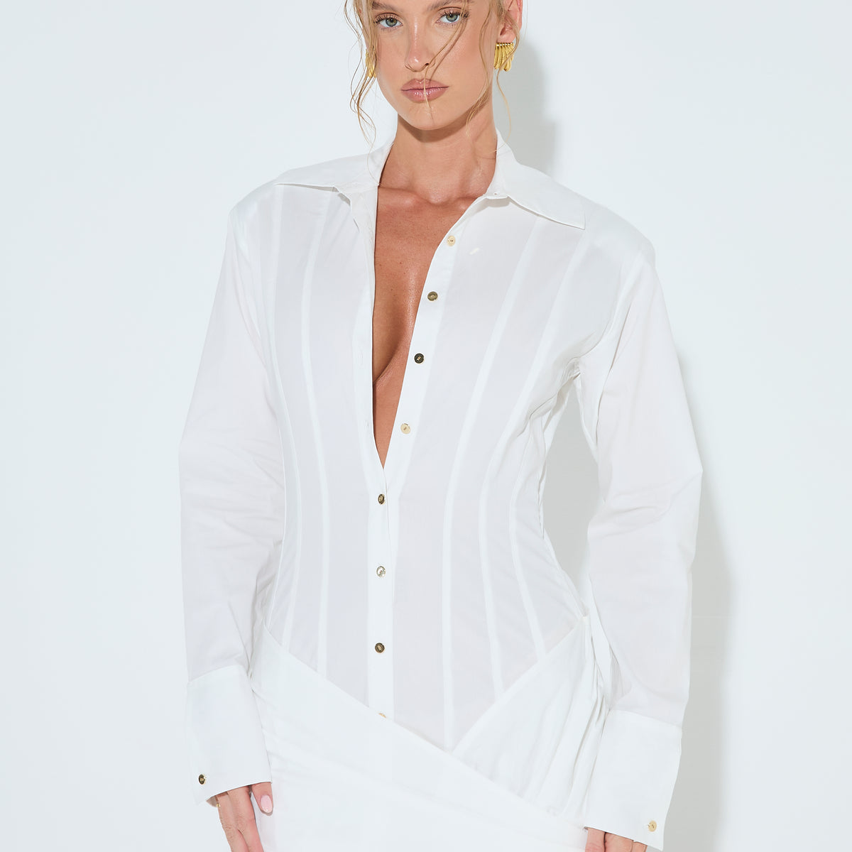 AMARA White Wrap Shirt Dress – Noughts & Kisses